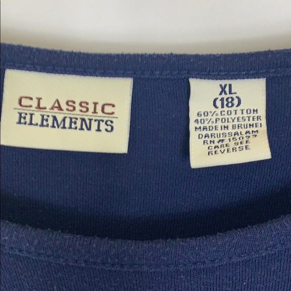Classic Elements | Tops | Classic Elements Navy Blue Tee Shirt Size Xl ...